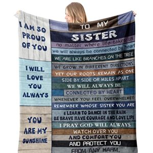 coolersmell sisters gifts from sister, sister birthday gifts from sister, gifts for sister, big sister gift, soul sister, valentines, christmas flannel throws blankets warm quilts for bed 80x60in