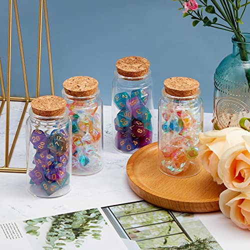 12 Pack Small Glass Cork Bottles, 100 ml/ 3.4 oz, Small Glass Jars Spell Jars Clear Potion Bottles Mini Glass Bottles with Cork Bottle Bright DIY Sand Water Message Decorative Jar Party Favors