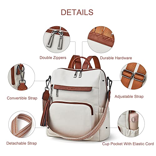 ZK-Queen Backpack Purse for Women Fashion Leather Designer Backpack Purses With Wristlets Travel Shoulder Bags