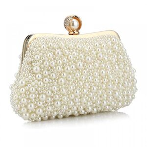 Women Pearl Clutch Purses Beaded Bag Evening Handbags for Wedding Party