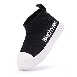 bmcitybm baby walking shoes first high top mesh boots boy girl walker infant sock sneakers breathable 6 9 12 16 18 20 24 months black size 6-12 months infant