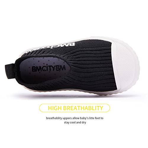 BMCiTYBM Baby Walking Shoes First High Top Mesh Boots Boy Girl Walker Infant Sock Sneakers Breathable 6 9 12 16 18 20 24 Months Black Size 6-12 Months Infant