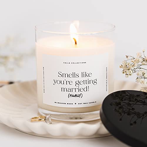 Engagement Candle, Smells Like You’re Getting Married, Finally, Lavender Lemongrass Handmade Scent, 100% Natural Soy Wax Blend, 75 Hr Burn, Gift for Her, Couples, Elope Party, Friends, USA Made