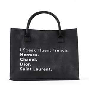 Vegan Leather Tote Bag (Black)