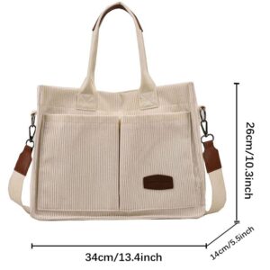 LXMISSX Canvas Tote Bag for Women Fashion Satchel Bag Handbag - Womens Tote Bags with zipper for Office, Travel, School (Brown)