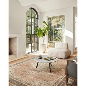 surya becki owens x lila medallion area rug, 5’3″ x 7′, tan