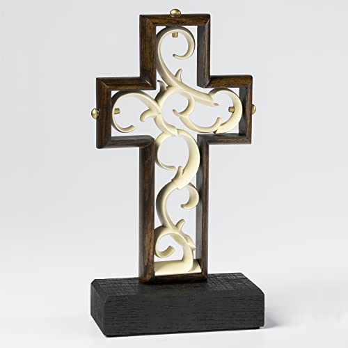 Stunning Umber Hardwood Wedding Unity Cross®; Unity Candle Unity Sand Alternative