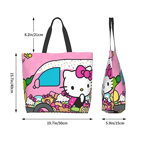 NDZHZEO Anime Tote Bag for Women and Girls Cute Shopping Bag Kawaii Shoulder Bag Fashion Handbags Gym Bag Purses