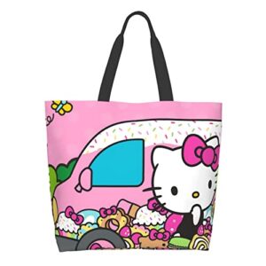 NDZHZEO Anime Tote Bag for Women and Girls Cute Shopping Bag Kawaii Shoulder Bag Fashion Handbags Gym Bag Purses