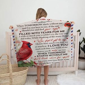 MUCHNEE Personalized Cardinal Memorial Fleece Blanket, A Letter from Heaven, in Loving Memory Blanket Gift for Loss of Loved One, Remembrance Sympathy Gift Throw Blanket, Bereavement Condolence Gifts