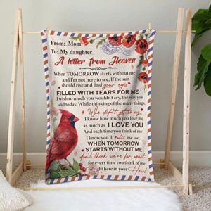 MUCHNEE Personalized Cardinal Memorial Fleece Blanket, A Letter from Heaven, in Loving Memory Blanket Gift for Loss of Loved One, Remembrance Sympathy Gift Throw Blanket, Bereavement Condolence Gifts