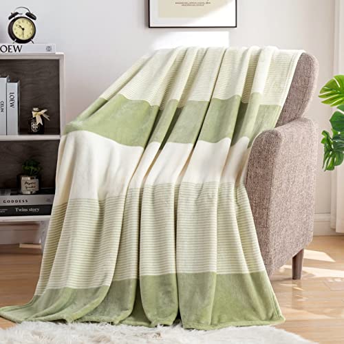 Homlike Moment Throw Blanket for Couch Sage Green, Soft Cozy Fleece Lightweight Blankets, Warm Plush Fuzzy Flannel Throws for Sofa/Bed, 50x60 Inches