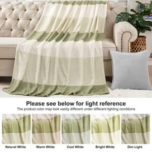 Homlike Moment Throw Blanket for Couch Sage Green, Soft Cozy Fleece Lightweight Blankets, Warm Plush Fuzzy Flannel Throws for Sofa/Bed, 50x60 Inches