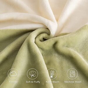 Homlike Moment Throw Blanket for Couch Sage Green, Soft Cozy Fleece Lightweight Blankets, Warm Plush Fuzzy Flannel Throws for Sofa/Bed, 50x60 Inches