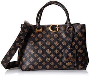 guess g vibe girlfriend satchel mocha logo, mocha logo