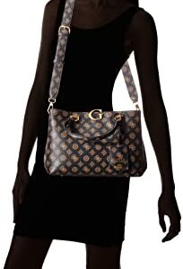 Guess G Vibe Girlfriend Satchel Mocha Logo, Mocha Logo