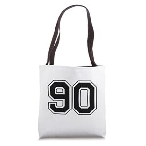 number 90 tote bag