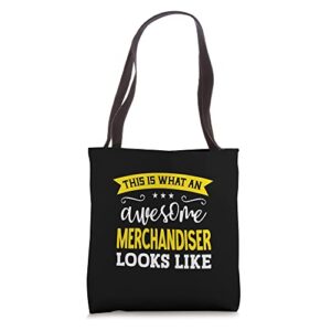 merchandiser job title employee funny worker merchandiser tote bag