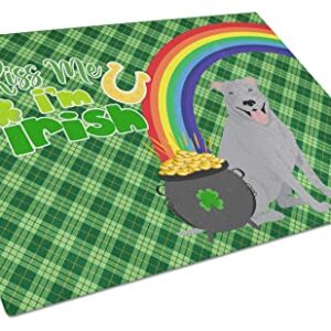 Caroline's Treasures WDK4736LCB Blue Pit Bull Terrier St. Patrick's Day Glass Cutting Board Large, 12H x 16W, multicolor