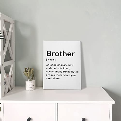 PHAMTE Brother Quotes Wall Art,Minimalist Brother Definition Print Framed Canvas Painting Artwork Home Living Room Bedroom Boys Room Office Decor,Brother Birthday Gifts (11x14Inch)