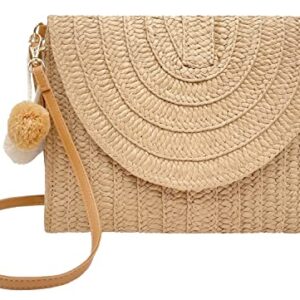 Straw Bags Handmade Crossbody Clutch Detachable Shoulder Strap Summer Beach Handbags