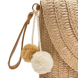 Straw Bags Handmade Crossbody Clutch Detachable Shoulder Strap Summer Beach Handbags