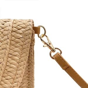 Straw Bags Handmade Crossbody Clutch Detachable Shoulder Strap Summer Beach Handbags