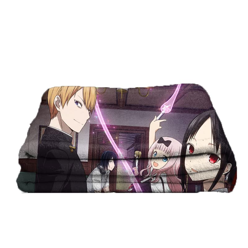 Household Soft Cartoon Anime Kaguya-sama Love is War Kaguya Shinomiya Printed Plush Flannel Fleece Throw Blanket Towel Blanket for Couch,80"x60"