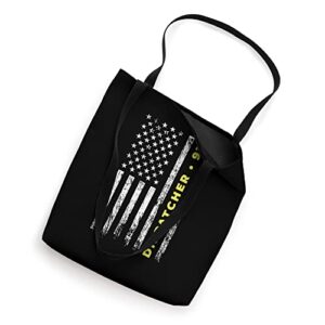 911 Dispatcher Thin Yellow Line Dispatch US American Flag Tote Bag