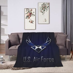 FONDSILVER U.S. Air Force Sign Darkness Blanket Throw Bedding Room Decor Flannel Blankets for Bed Sofa 50"x40"