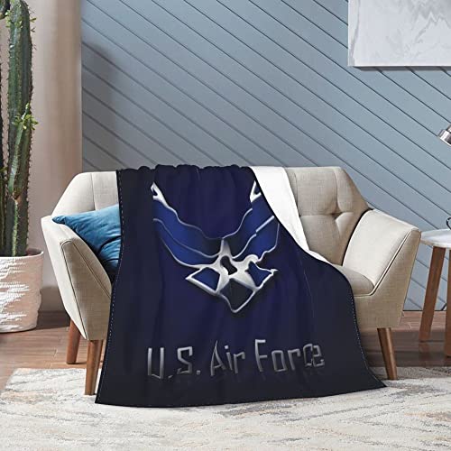 FONDSILVER U.S. Air Force Sign Darkness Blanket Throw Bedding Room Decor Flannel Blankets for Bed Sofa 50"x40"