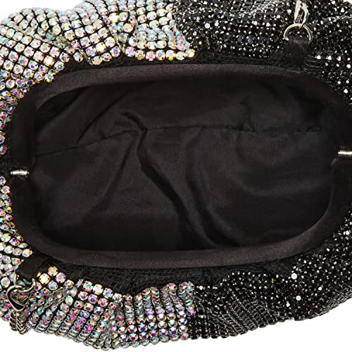 Betsey Johnson Liquid Bling Clutch, Black Silver