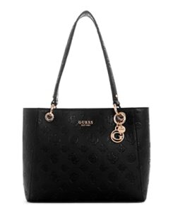 guess galeria small noel tote, black