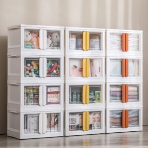 Cube Folding Storage Boxes with Lids (Blue)