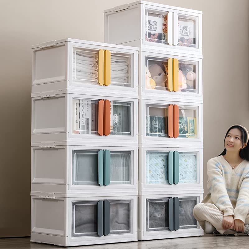 Cube Folding Storage Boxes with Lids (Blue)