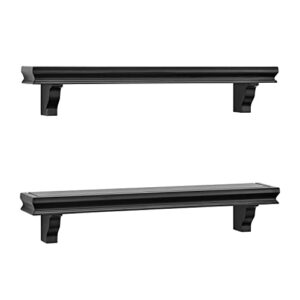 danya b. decorative 24″ floating wall décor display ledge shelves – (set of 2) (black)