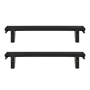 Danya B. Decorative 24" Floating Wall Décor Display Ledge Shelves – (Set of 2) (Black)