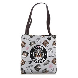 i love australian shepherd- i love aussies dog tote bag