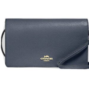 COACH Women's Anna Foldover Crossbody Clutch (Pebble Leather - Denim)