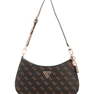 GUESS Noelle Top Zip Shoulder Bag, Brown Logo