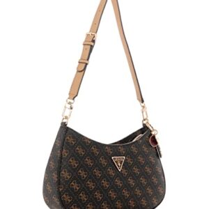 GUESS Noelle Top Zip Shoulder Bag, Brown Logo