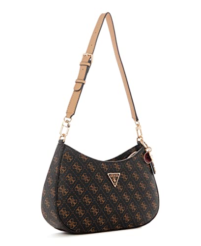 GUESS Noelle Top Zip Shoulder Bag, Brown Logo