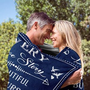 kituzol Anniversary Romantic Gifts Blanket 50"x60" - Happy Anniversary Decorations for Couples - I Love You Gifts for Her - Marriage Present Throw Blanket - Awesome Anniversary Wedding Gift for Him