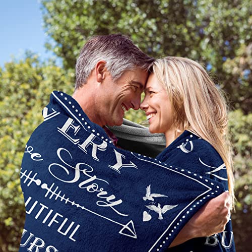 kituzol Anniversary Romantic Gifts Blanket 50"x60" - Happy Anniversary Decorations for Couples - I Love You Gifts for Her - Marriage Present Throw Blanket - Awesome Anniversary Wedding Gift for Him