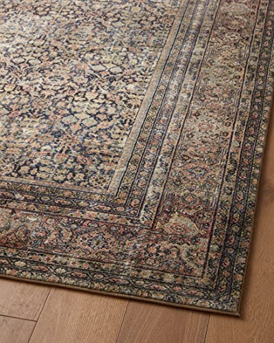 Loloi Amber Lewis x Morgan Collection MOG-03 Denim/Multi, Traditional 18" x 18" Sample Rug feat. CloudPile™