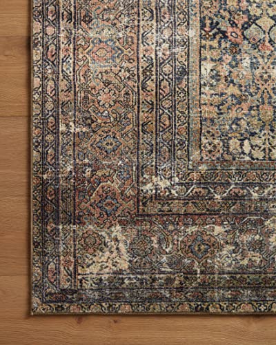 Loloi Amber Lewis x Morgan Collection MOG-03 Denim/Multi, Traditional 18" x 18" Sample Rug feat. CloudPile™