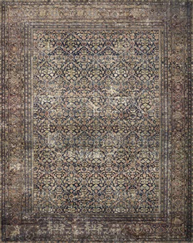 Loloi Amber Lewis x Morgan Collection MOG-03 Denim/Multi, Traditional 18" x 18" Sample Rug feat. CloudPile™