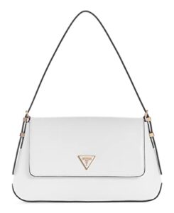 guess desideria flap shoulder bag, white