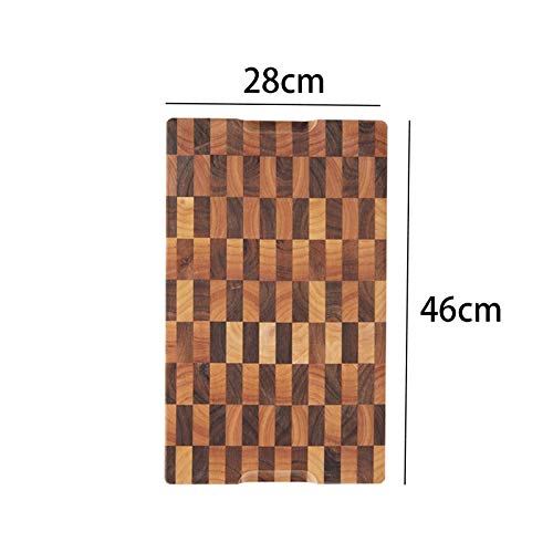 GULRUH Wood Cutting Boards for Kitchen, Rectangular Telomere Butcher Acacia Wood Cutting Board Block Wood Cutting Board Oil-Free and Durable Kitchen Tool