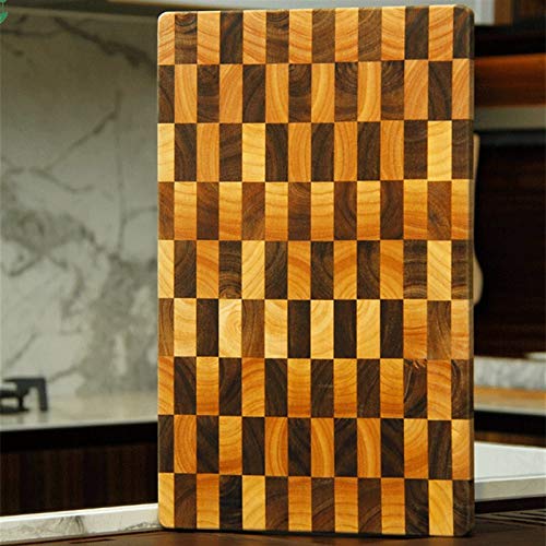 GULRUH Wood Cutting Boards for Kitchen, Rectangular Telomere Butcher Acacia Wood Cutting Board Block Wood Cutting Board Oil-Free and Durable Kitchen Tool